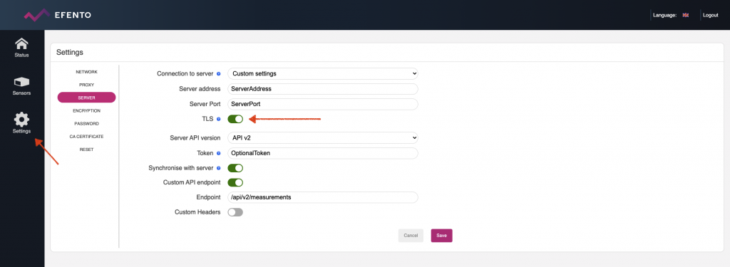 Efento Gateway integration - Efento